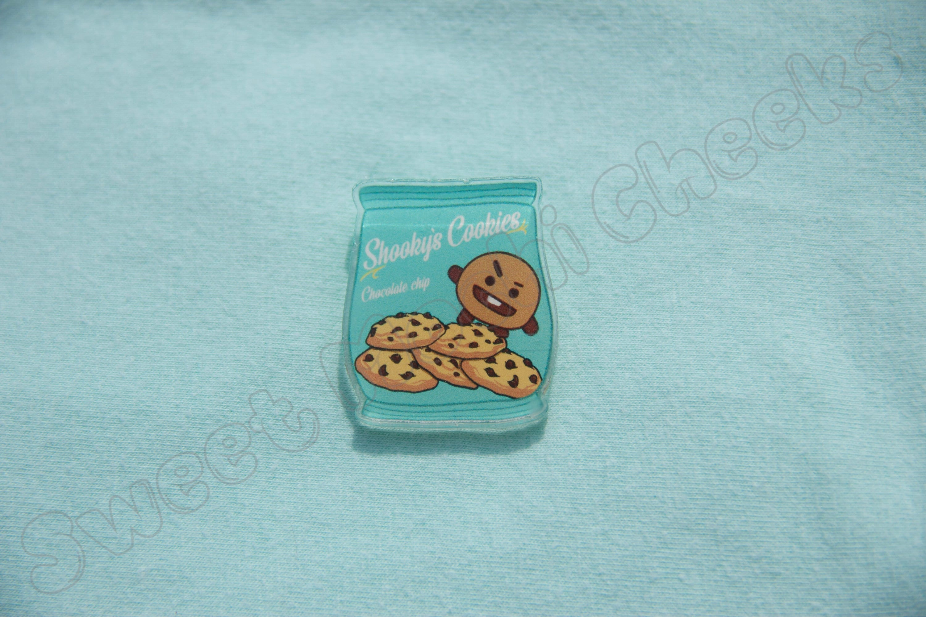 BT21 Shooky Chocolate Chip Cookies Acrylic Pin - BTS Snack Series - Etsy