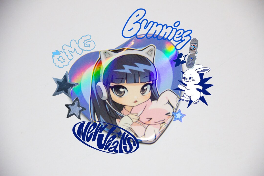 Haerin Chibi Pin | K-pop Inspired Button | Newjeans - Etsy