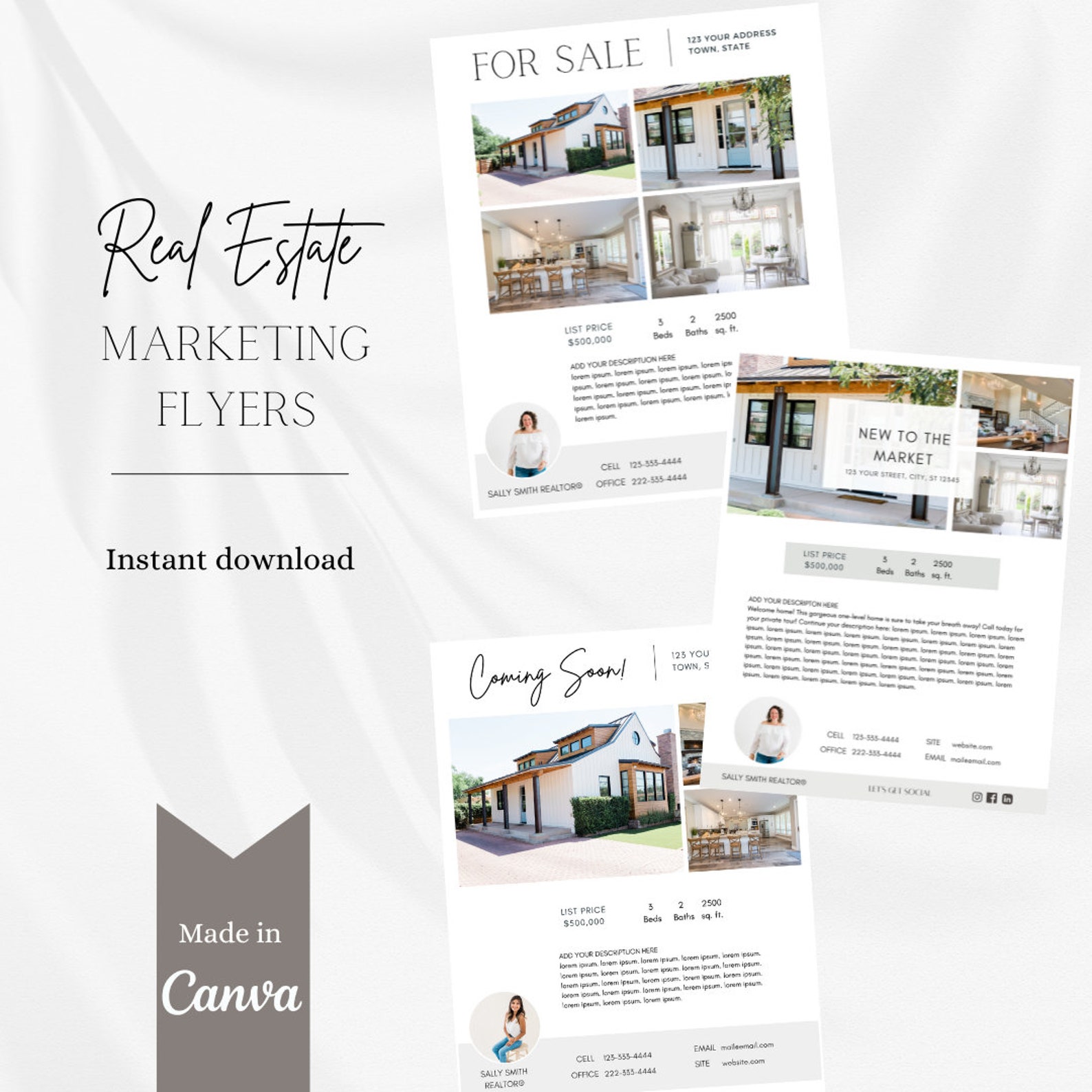 Real Estate Marketing Flyer Templates | Canva Editable (digital ...
