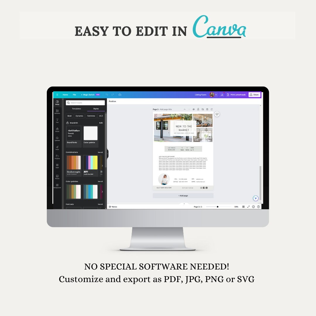 Real Estate Marketing Flyer Templates | Canva Editable (digital ...