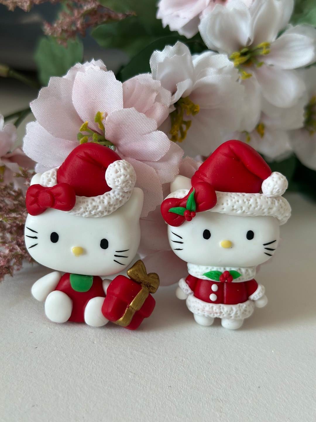 Clay Hello Kitty Christmas for Appliqué Bows and Tiaras, Fridge Magnets ...