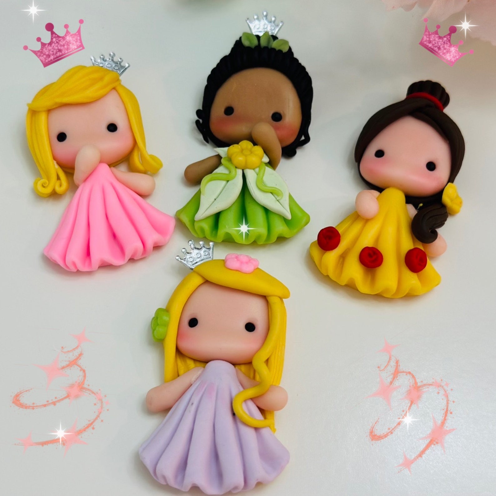 Clay Princesses, to Apply to Bows, Tiaras, Refrigerator Magnets - Etsy