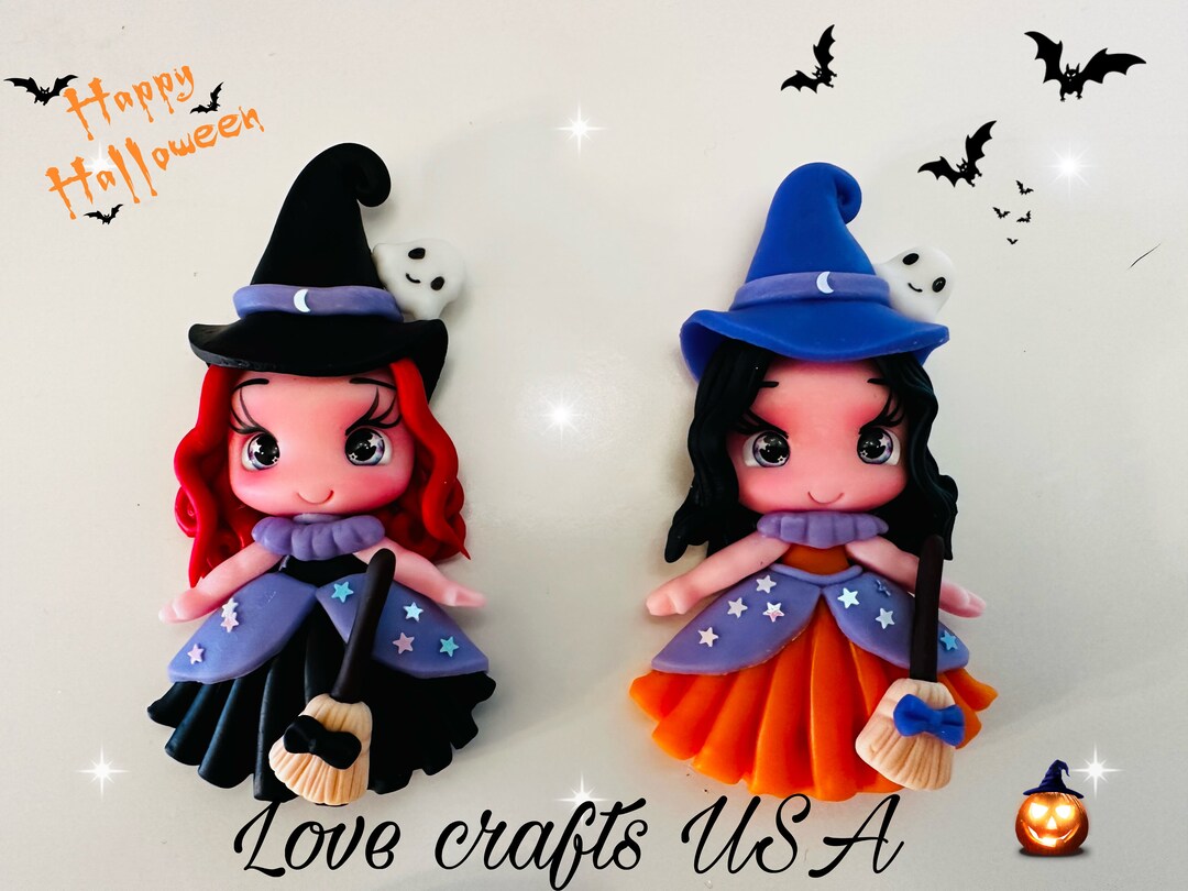 Halloween Inspired Clay Dolls Cold Porcelain Dolls/hair Bow Center ...
