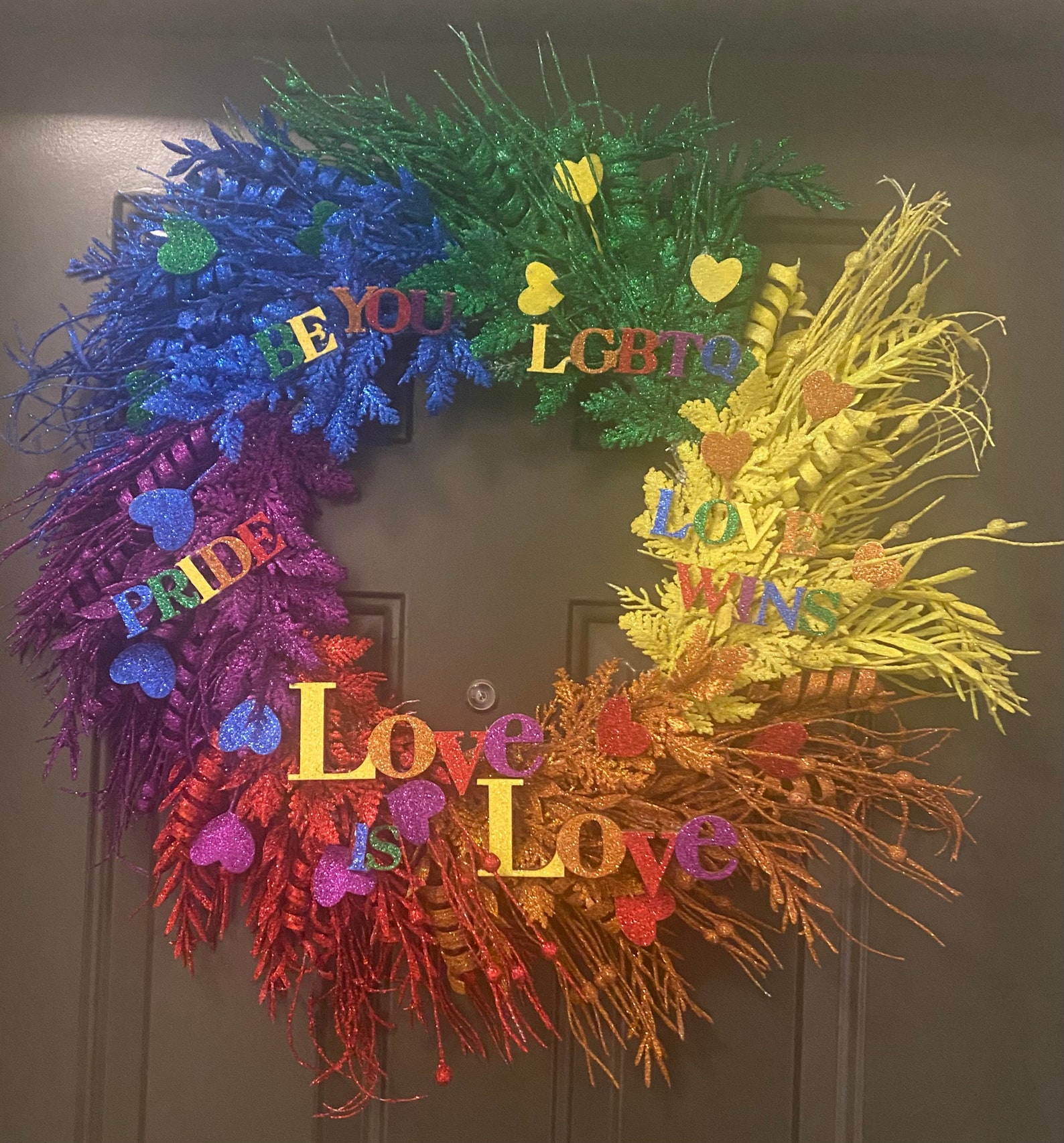 Rainbow LGBTQ Wreath, Pride Month Home Décor, Pride Wreath for Front ...
