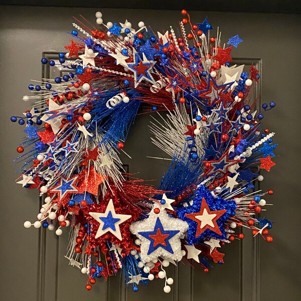 4th Of July Wreath Etsy