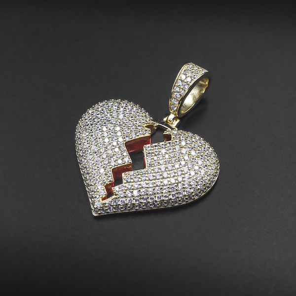 Broken Heart Pendant - Etsy