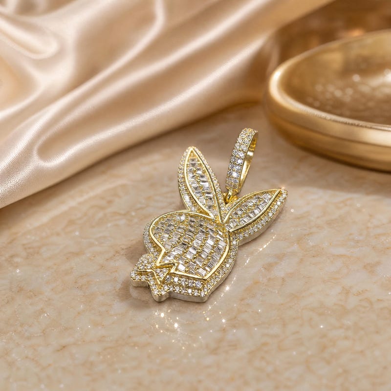 925 Playboy Bunny Pendant - Etsy