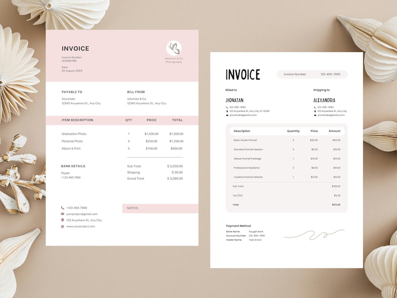 6 Photographer Invoice Templates - Etsy