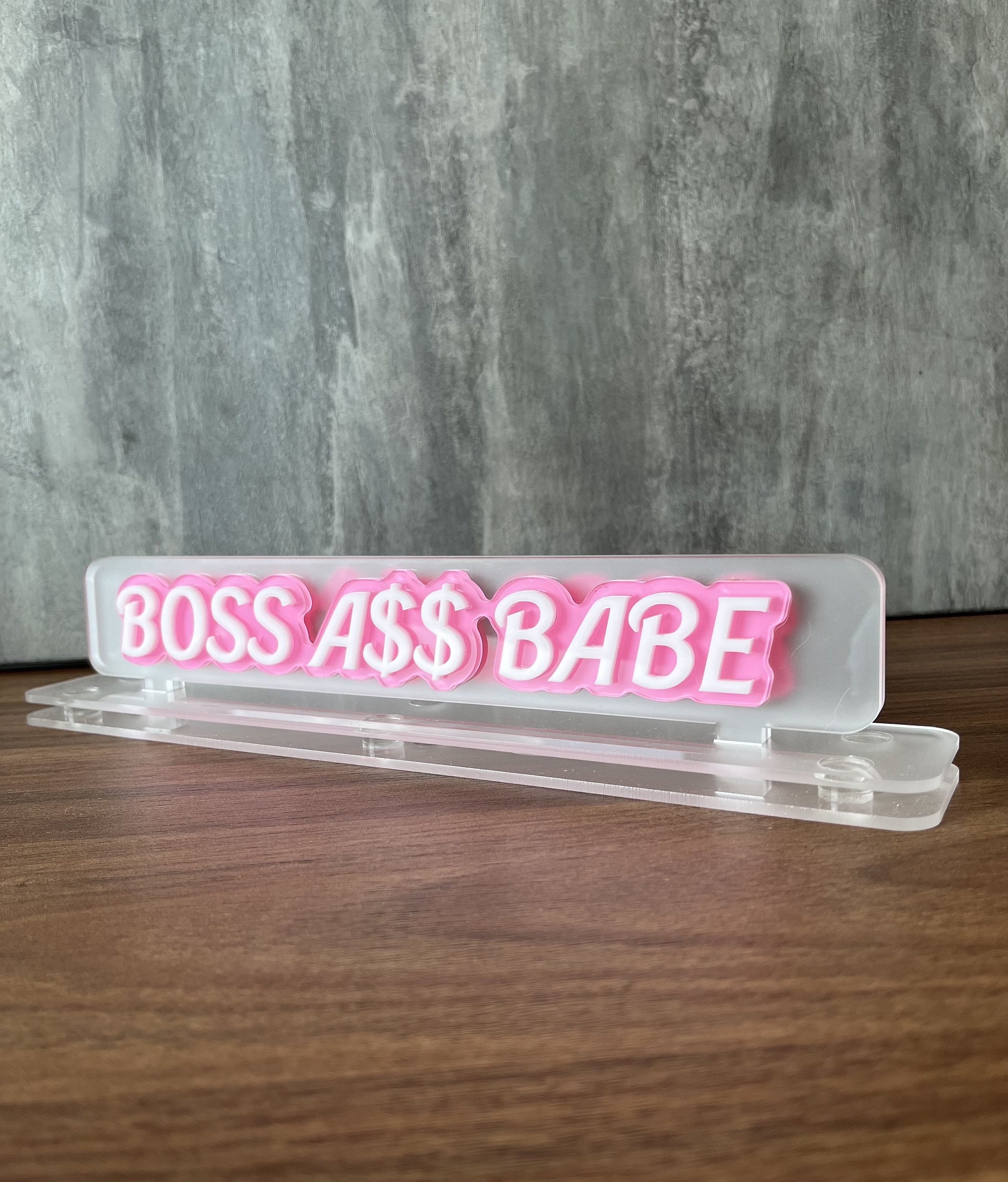 Boss Babe Name Plate Boss Ass Babe Barbiecore Barbie Sign - Etsy