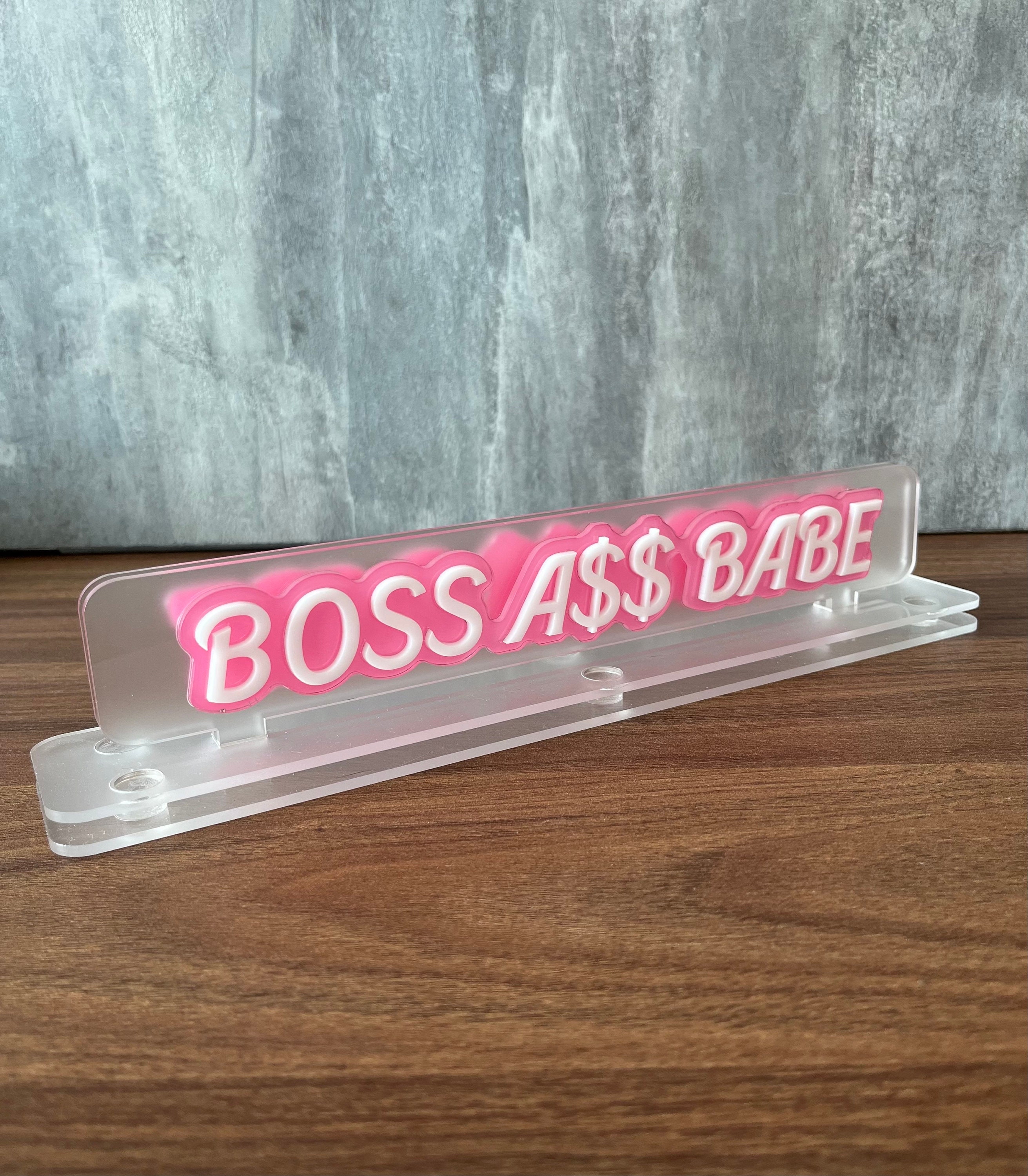 Boss Babe Name Plate Boss Ass Babe Barbiecore Barbie Sign - Etsy
