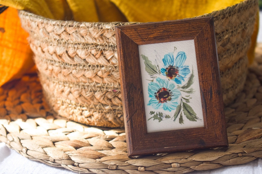 2x3 Original Framed Watercolor Flowers Painting. - Etsy