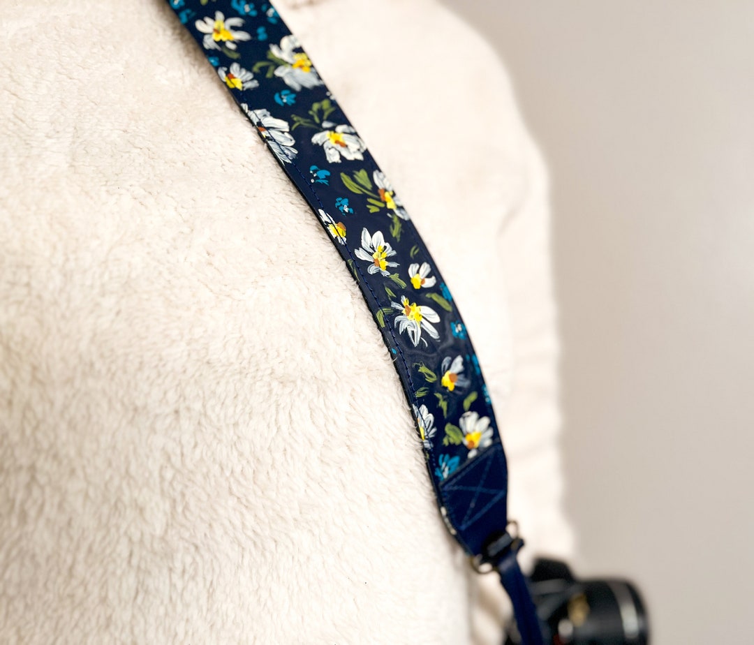 54 Hand Painted Leather Camera Strap. Genuine Leather Daisies' Camera ...
