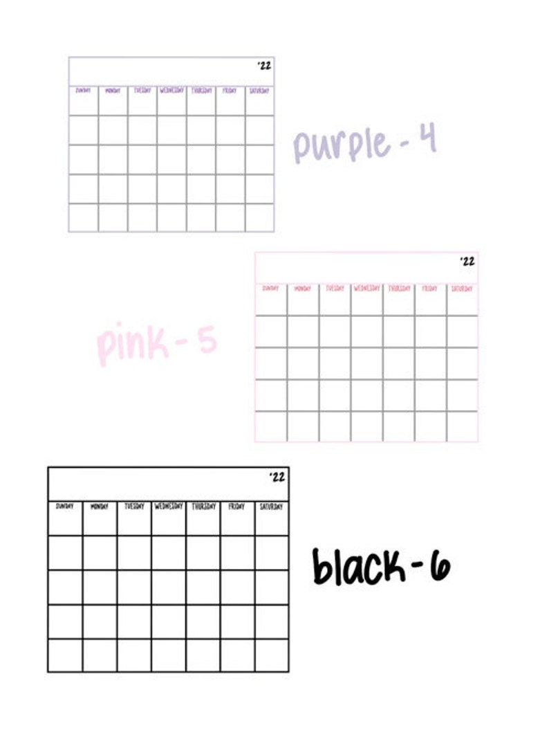 PDF - Five Week and Six Week Calendar Layouts/templates for Goodnotes ...