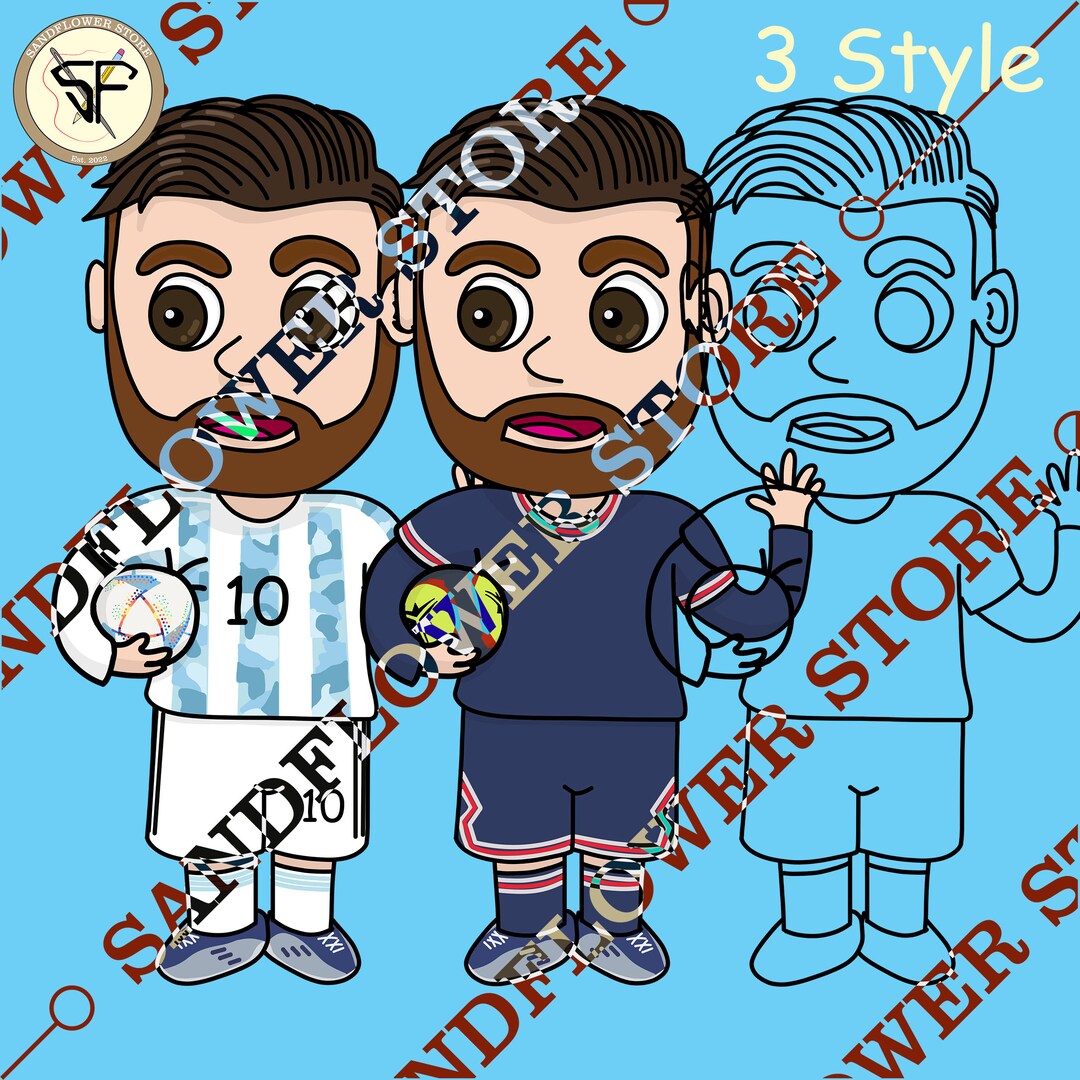 Cute Lionel Messi Cartoon Instant Download Digital File. Png. Psd. Dxf ...