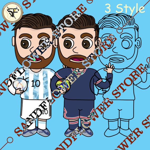 Cute Lionel Messi Cartoon Instant Download Digital File. - Etsy