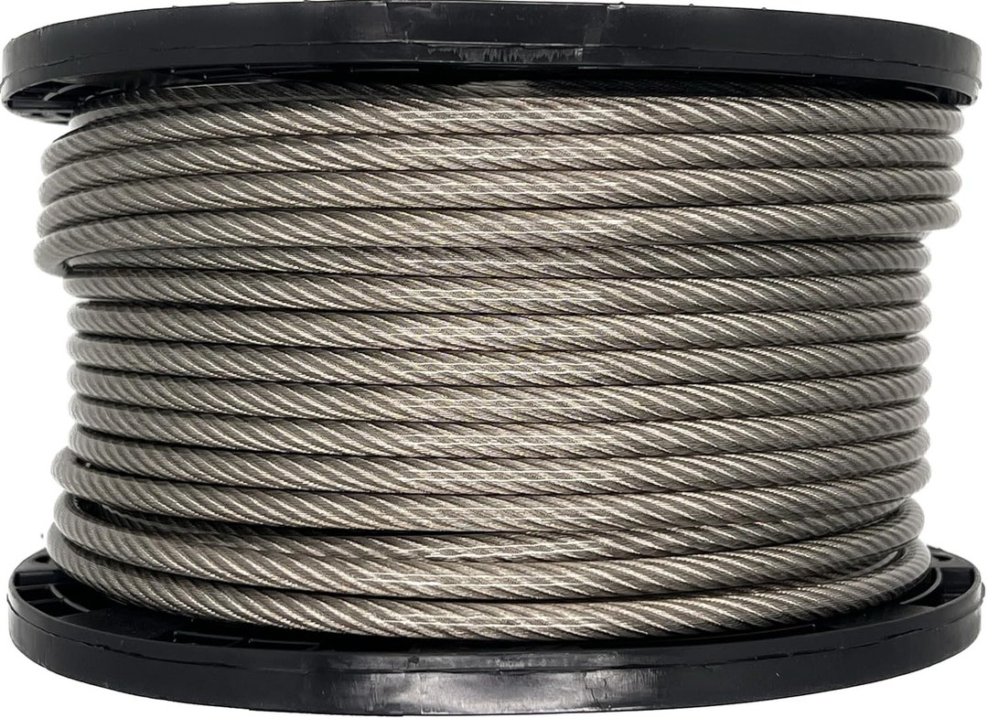 Vinyl Coated STAINLESS STEEL Wire Rope Cable, 3/16" - 1/4", 7x19: 20 ...