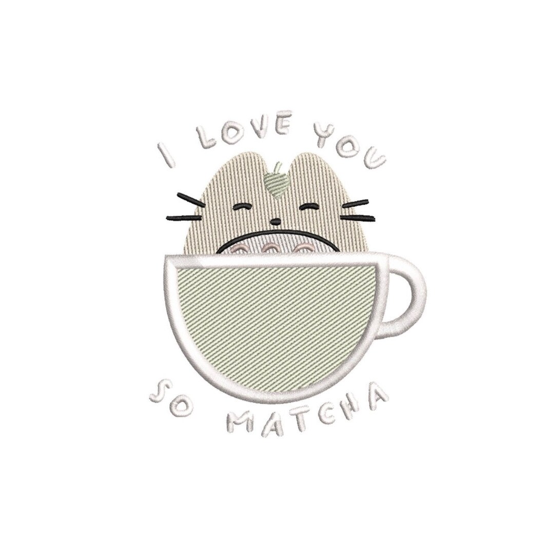 Matcha Embroidery PES File - Etsy