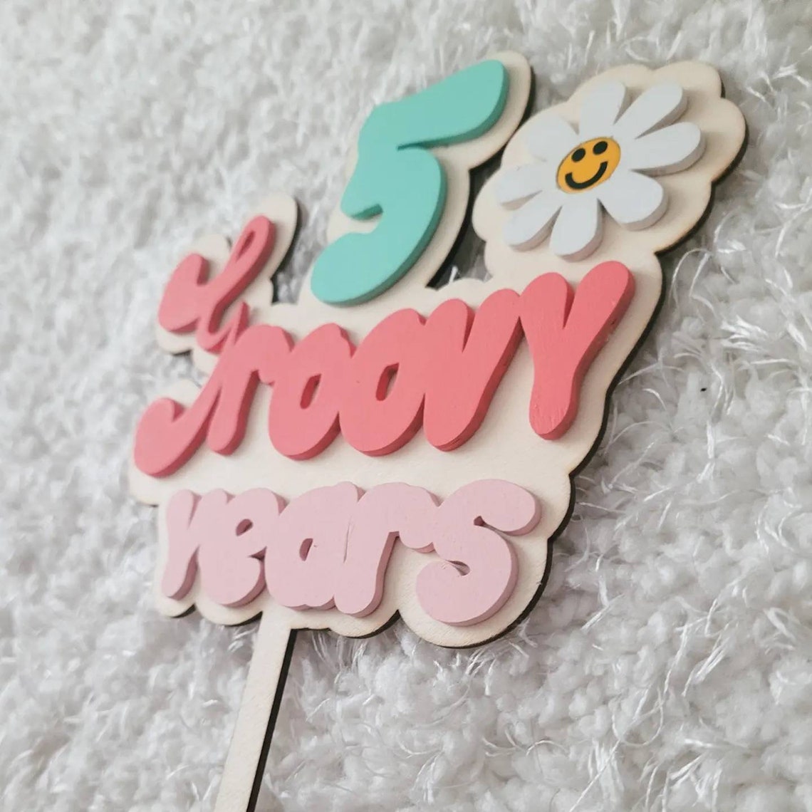 Groovy Birthday Cake Topper - Etsy