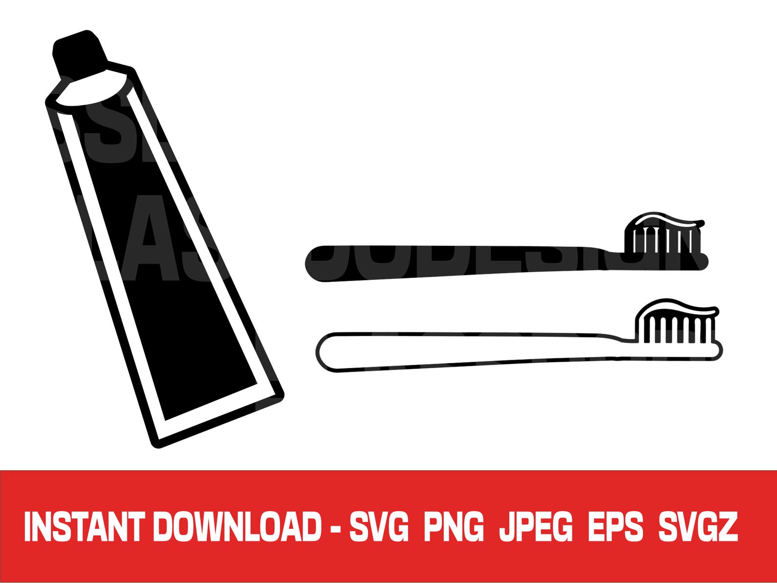 Toothbrush and Toothpaste Print Svgs, SVG, Svgs, Toothbrush and ...