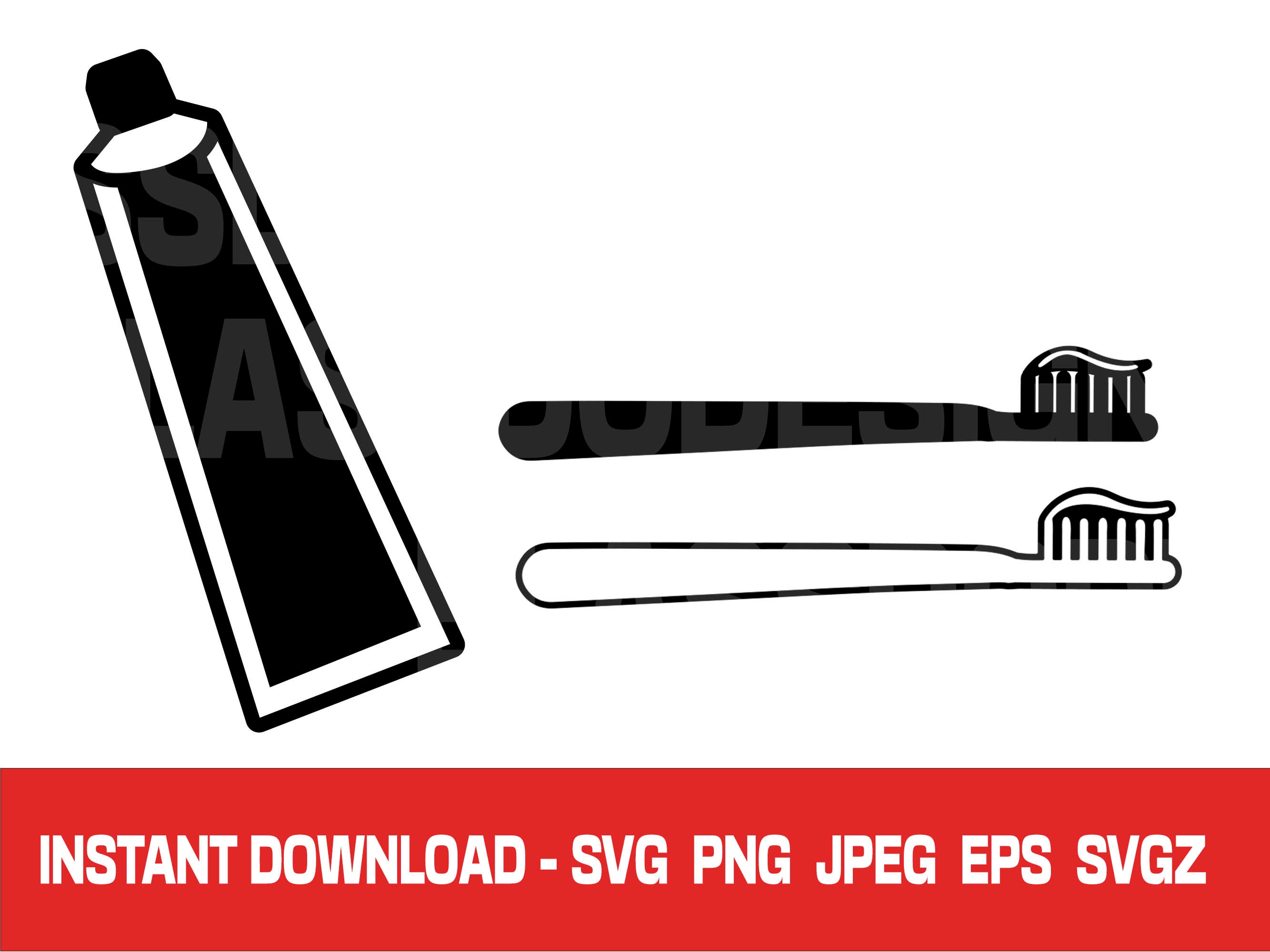Toothbrush and Toothpaste Print Svgs, SVG, Svgs, Toothbrush and ...