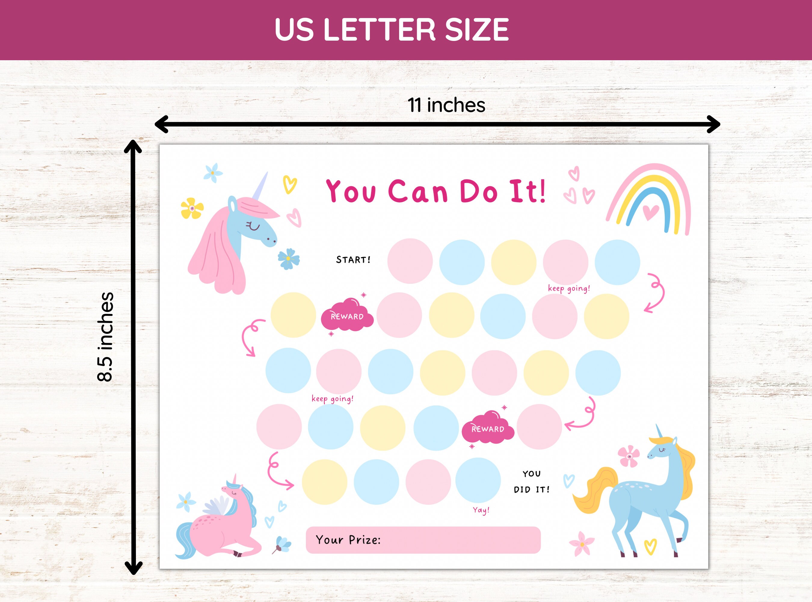 Unicorn Reward Chart Unicorn Potty Chart Printable Unicorn - Etsy
