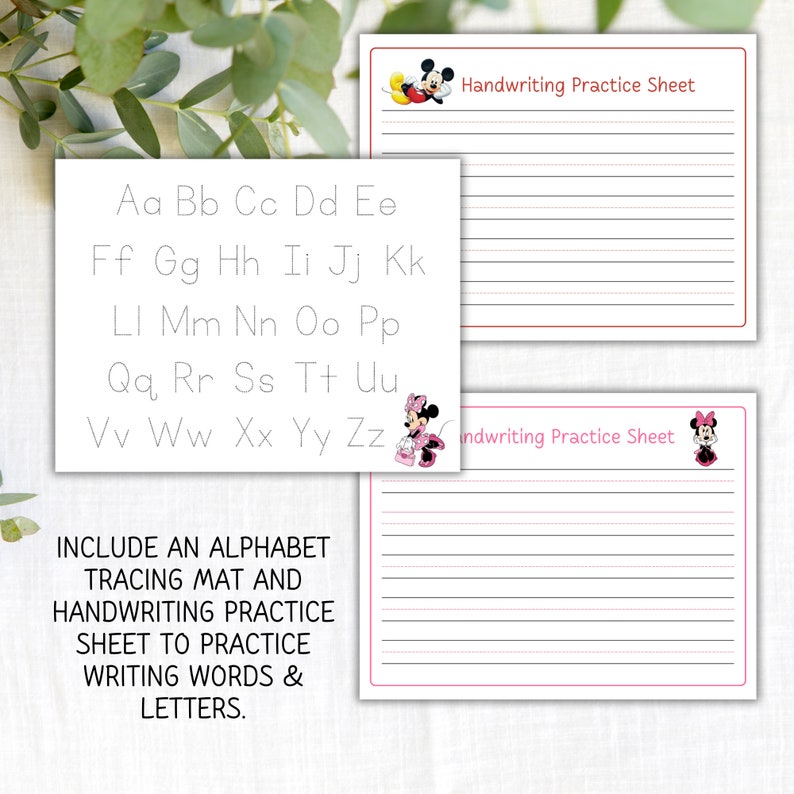 Minnie Custom Name Tracing Sheet Handwriting Practice Personalized Name ...