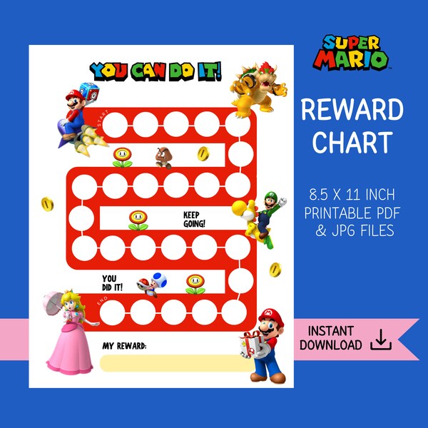 Super Mario Potty Training Chart - Etsy