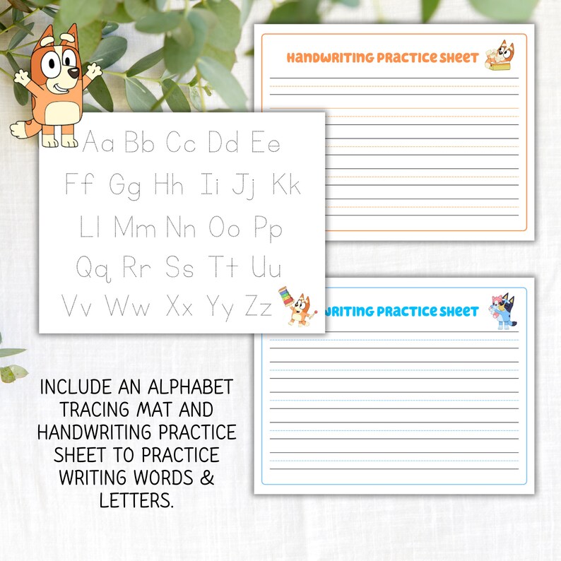 Bluey Custom Name Tracing Sheet Handwriting Practice Personalized Name ...