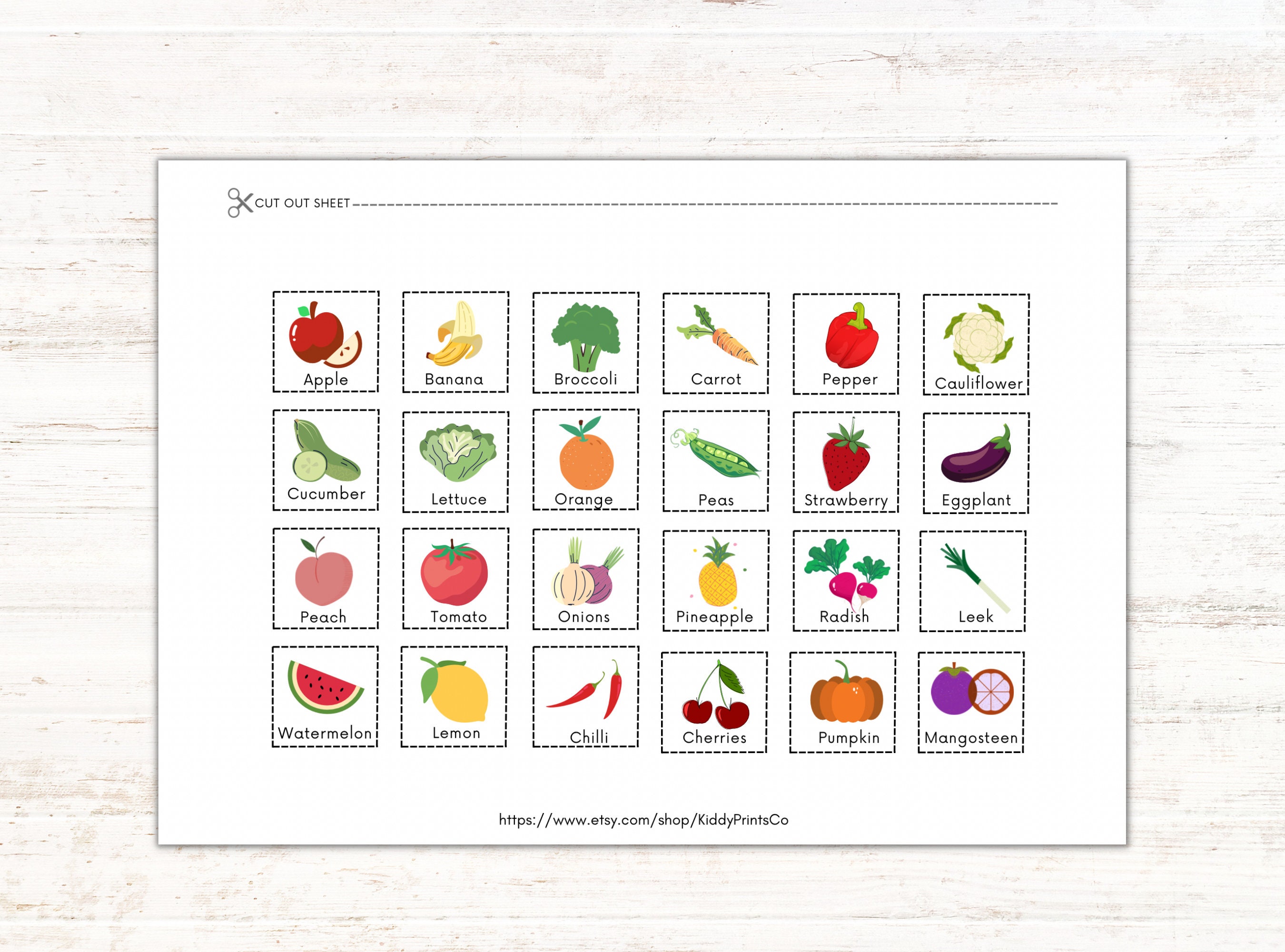 Fruits and Veggies Sorting, Matching Preschool Activities,kindergarten ...