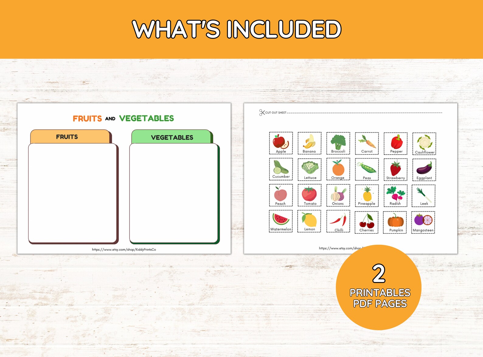 Fruits and Veggies Sorting, Matching Preschool Activities,kindergarten ...
