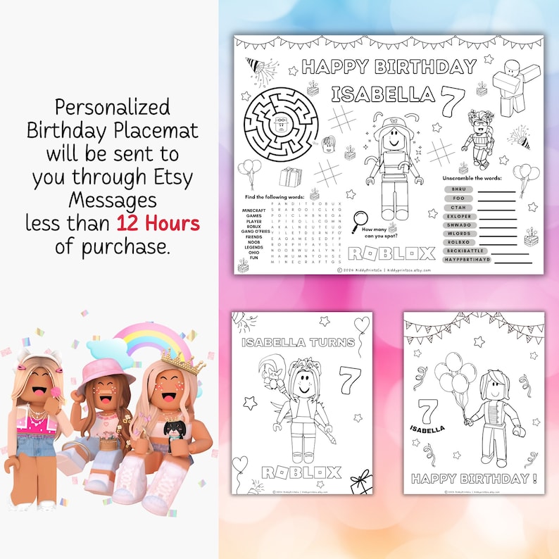 Roblox Birthday Coloring Sheet Roblox Girl Avatar Activity Sheet