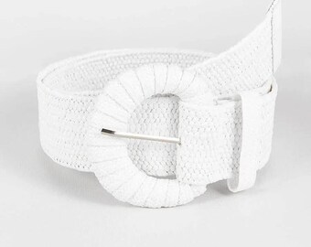 White Woven Belt - Etsy