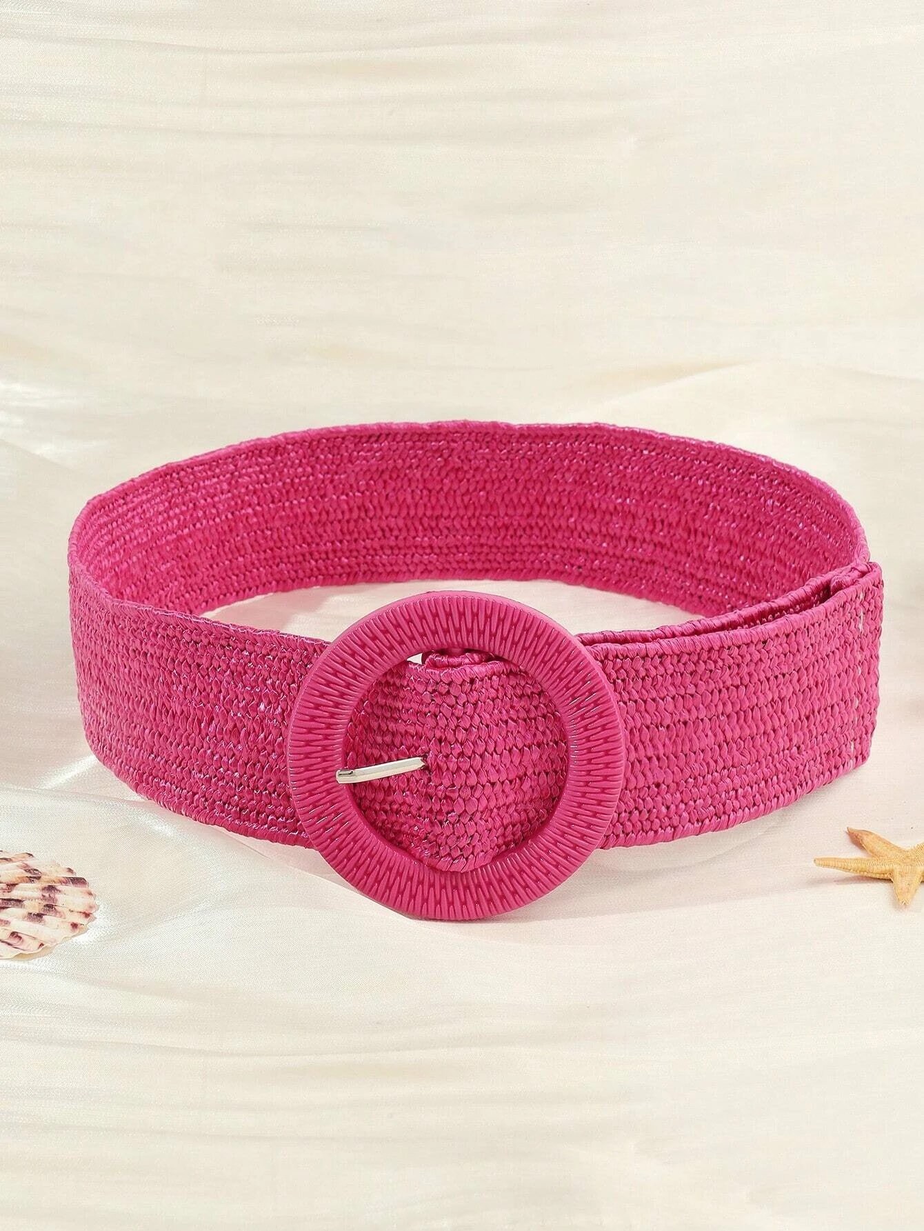 Hot Pink Straw Belt Hot Pink Wide Belt Hot Pink Square Belt - Etsy