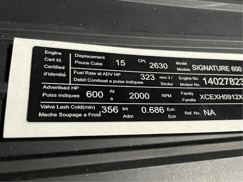 CUMMINS SIGNATURE 600 Black Edition Diesel Engine Valve Cover 1999 Tag ...