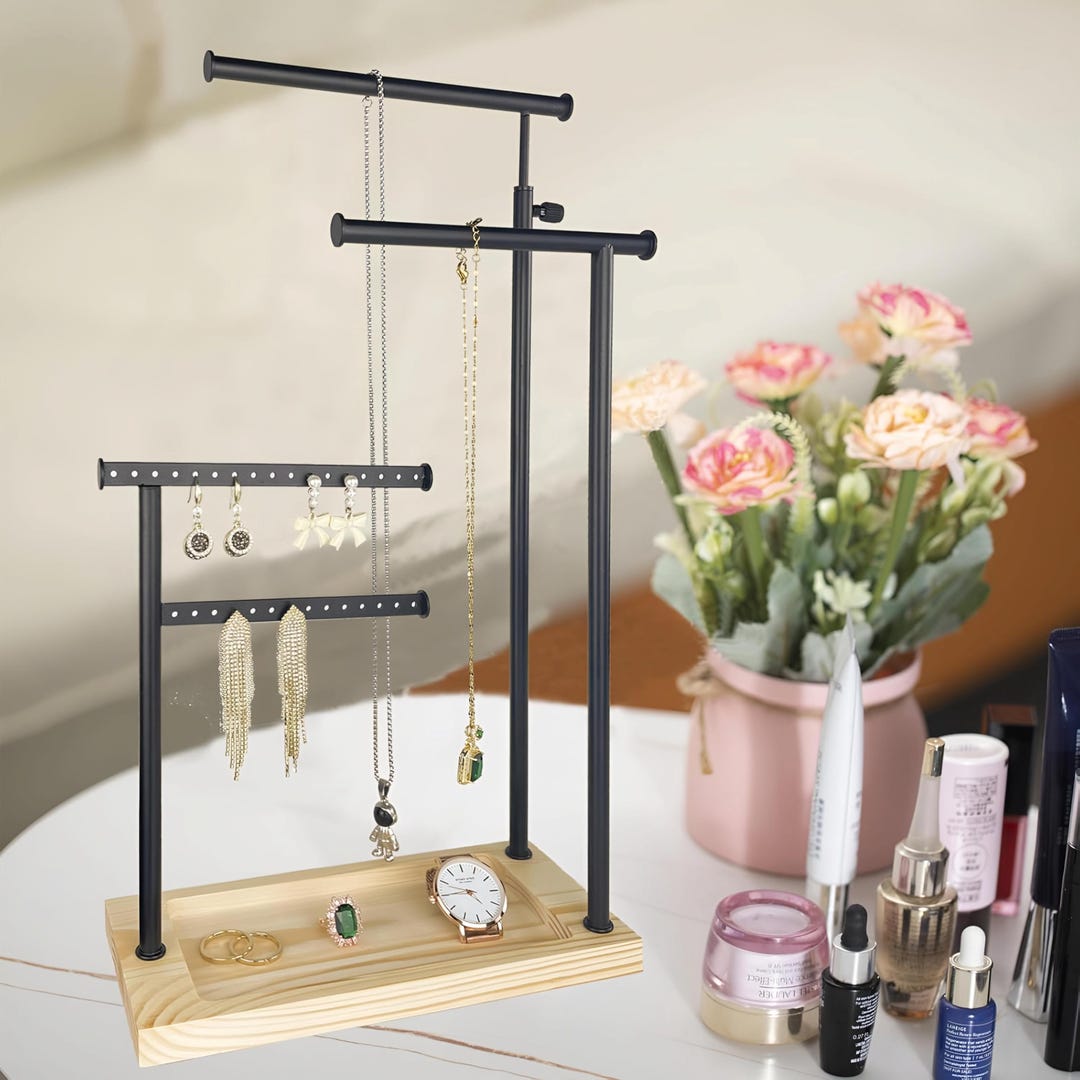 Jewelry Organizer Stand for Gift, Metal Jewelry Holder for Necklaces ...