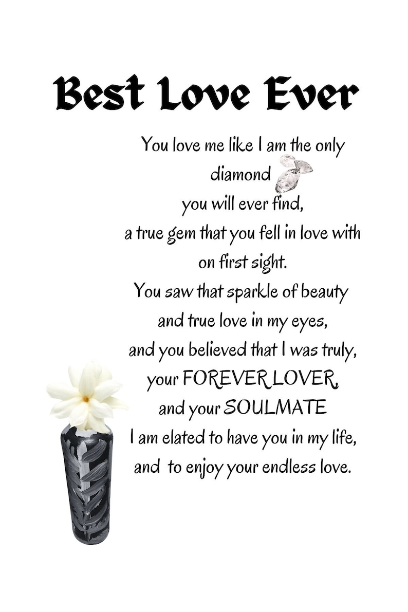 Best Love Ever Poem, Lovers Poem, Anniversary Gifts, Soulmate Poems ...