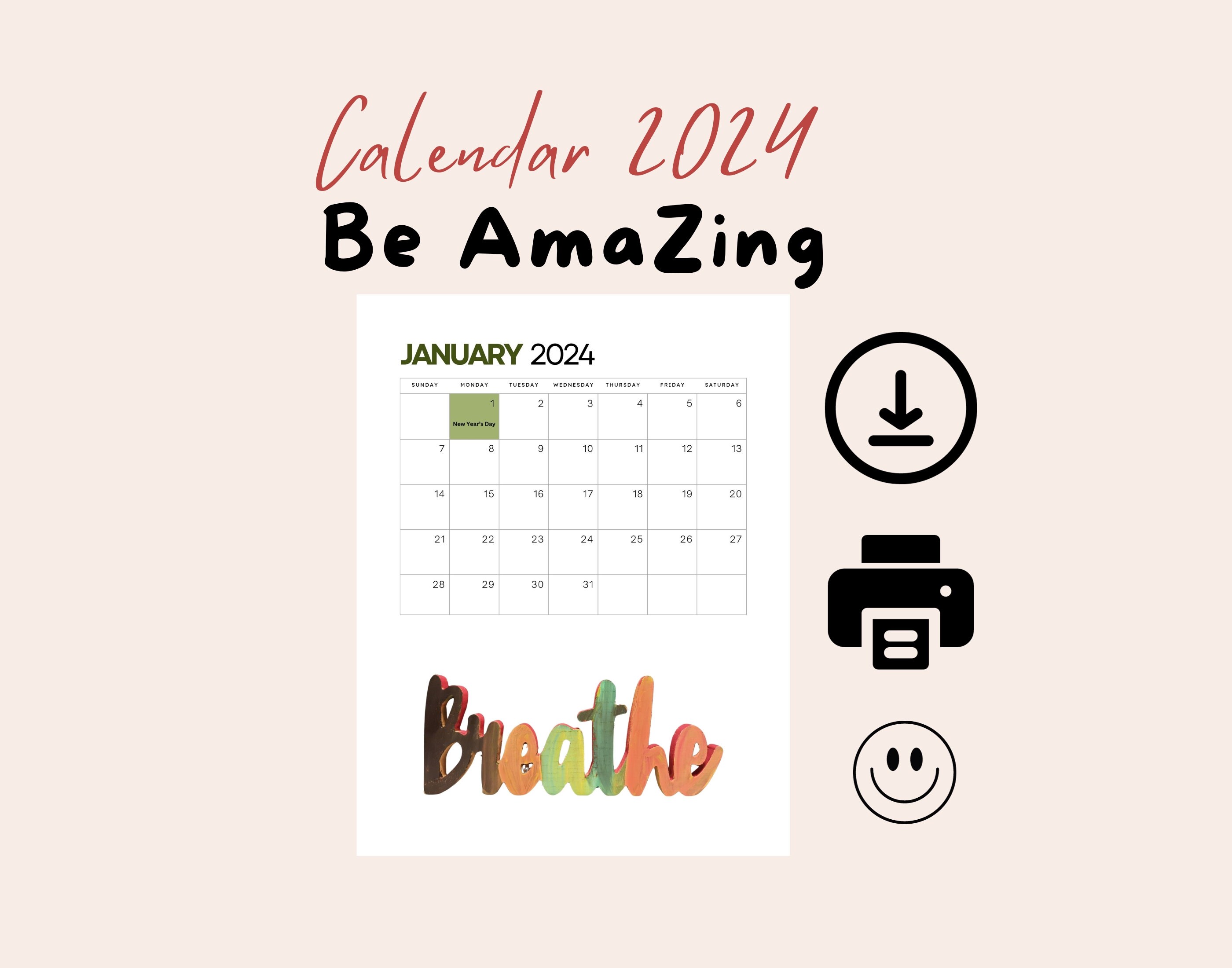 2024 Monthly Planner 2024 Q1 Calendar 2024 New Monthly Calendar 2024 ...