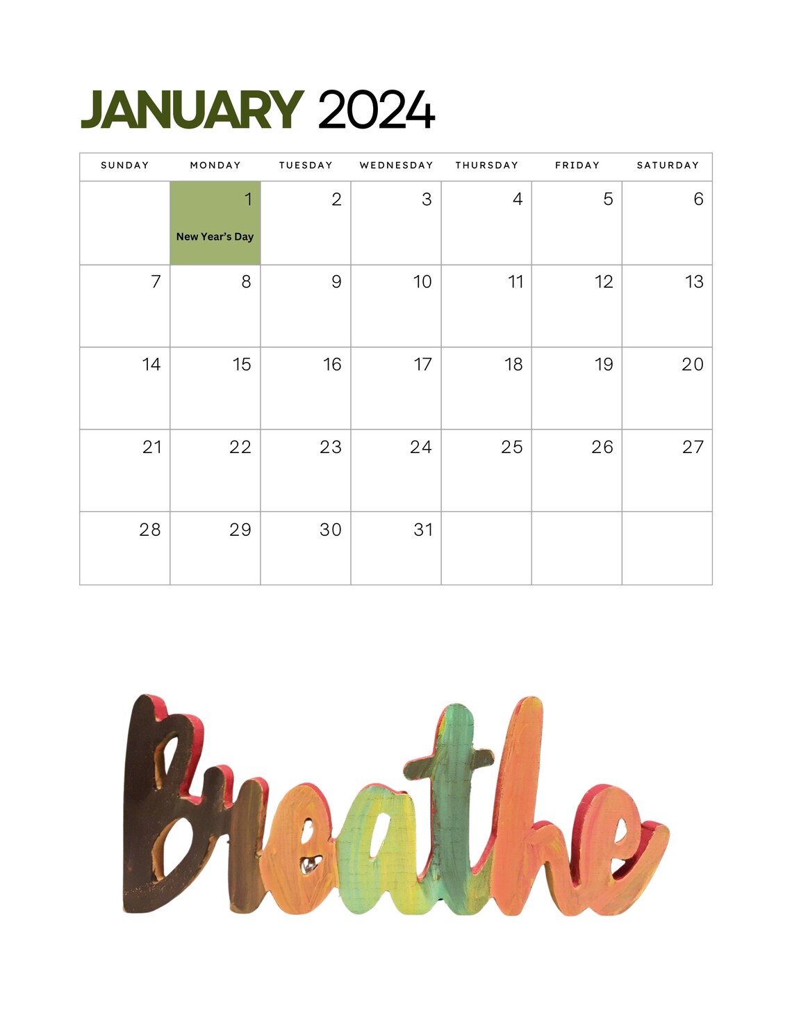 2024 Monthly Planner 2024 Q1 Calendar 2024 New Monthly Calendar 2024 ...