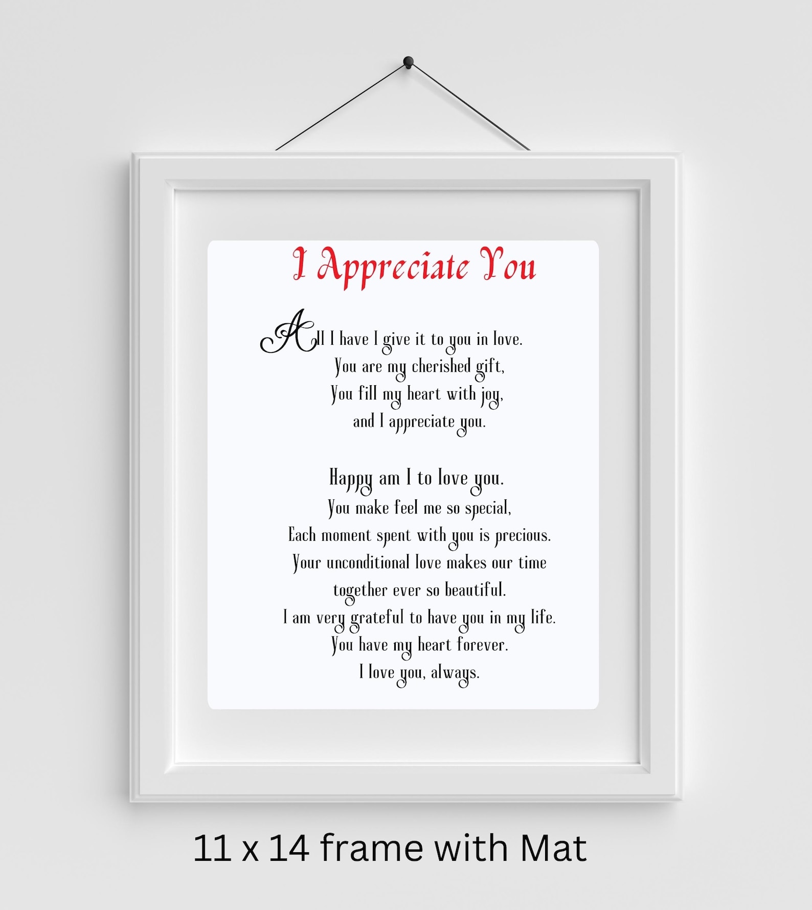 I Appreciate You Poem: Heartfelt Love Poetry Gift (digital Download) - Etsy