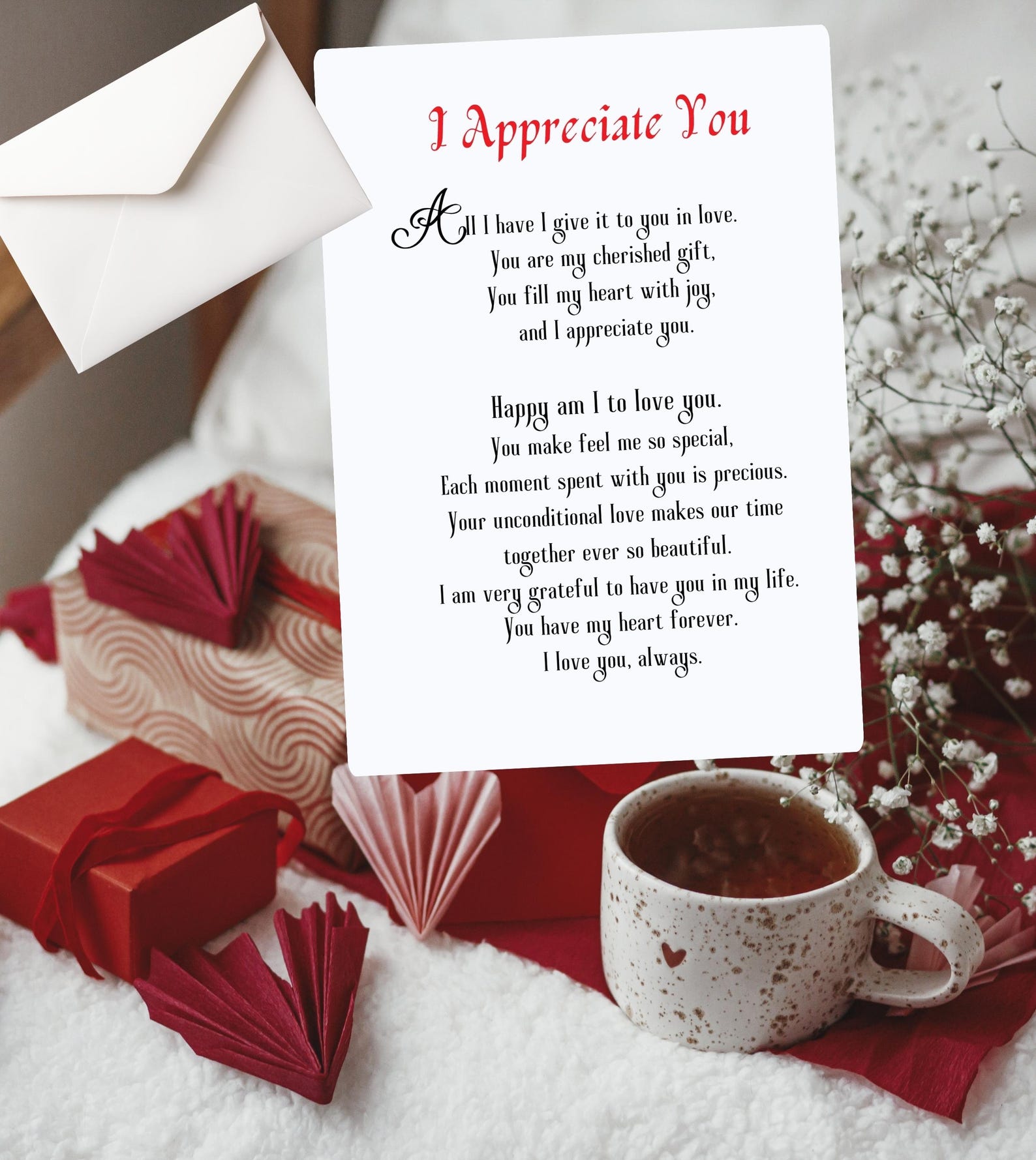 I Appreciate You Poem: Heartfelt Love Poetry Gift (digital Download) - Etsy