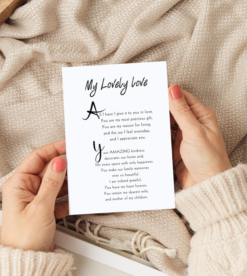 Printable Mom Poem | Thoughtful Mom Print | Poem for Wife | Wife Poetry ...