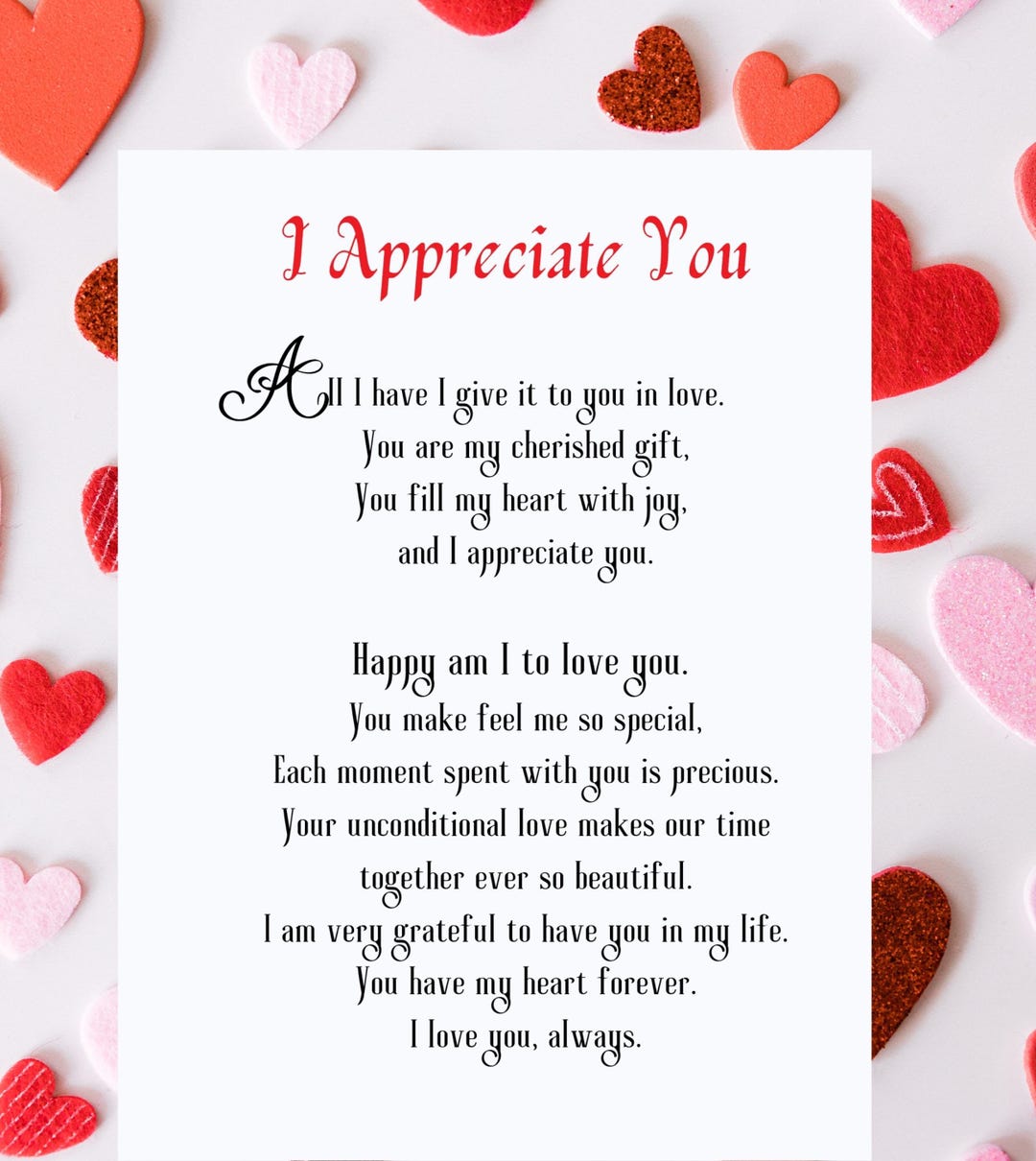 Personalized Poetry Print Printable Love Poem Heartfelt Poem Poem for ...