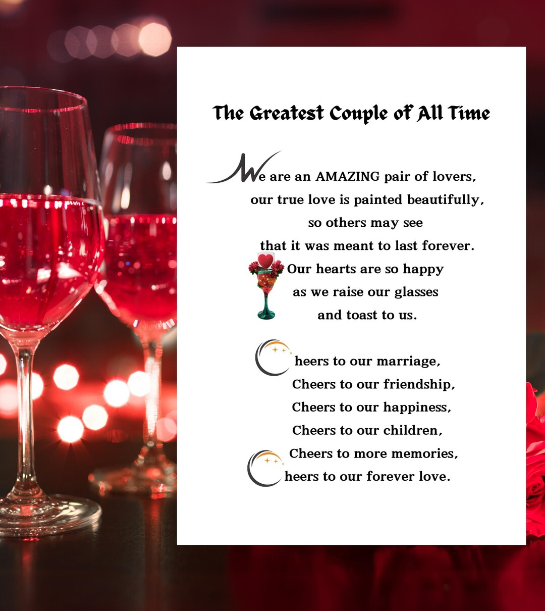 Poème romantique pour couple - Cadeau d'anniversaire, poésie d'amour ...
