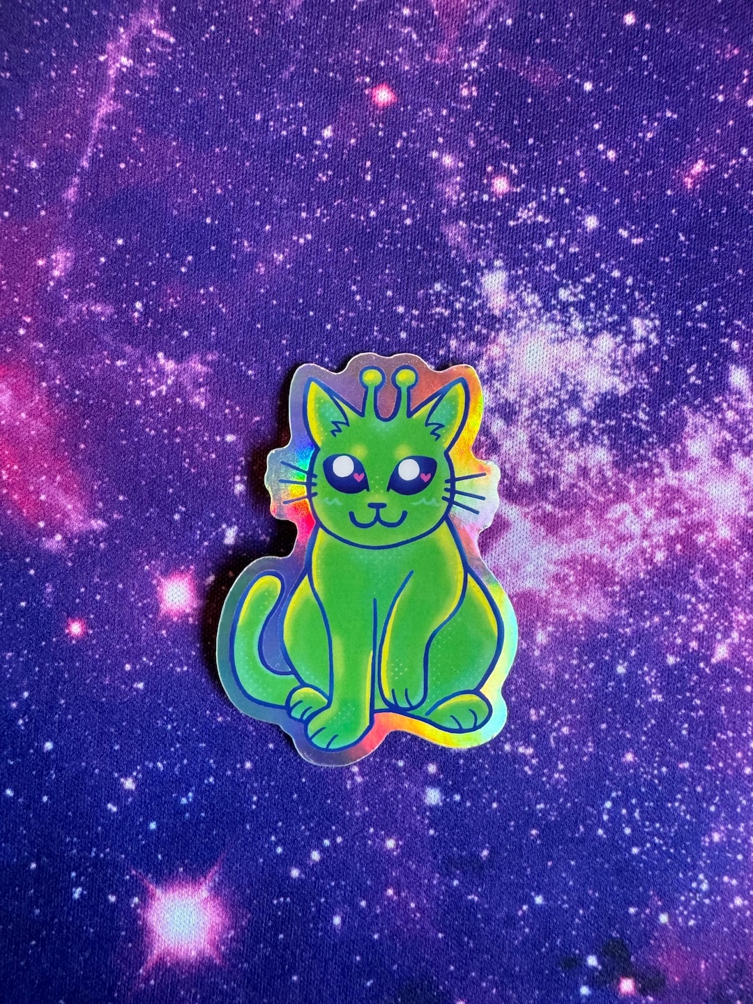 Gnarp Gnarp Alien Cat Holographic Sticker - Etsy