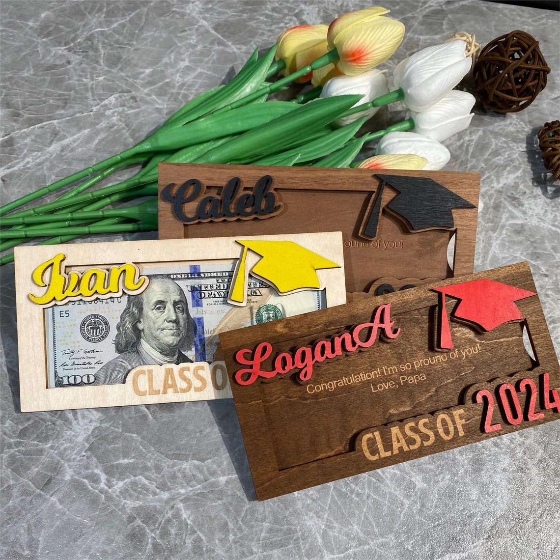 Class of 2024 Gift, Personalized Graduation Money Holder, Graduation ...