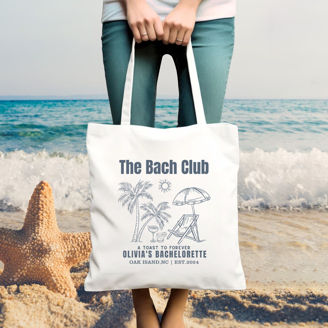 A Toast to Forever Bachelorette Tote for Coastal Bach Party Favor Bag ...