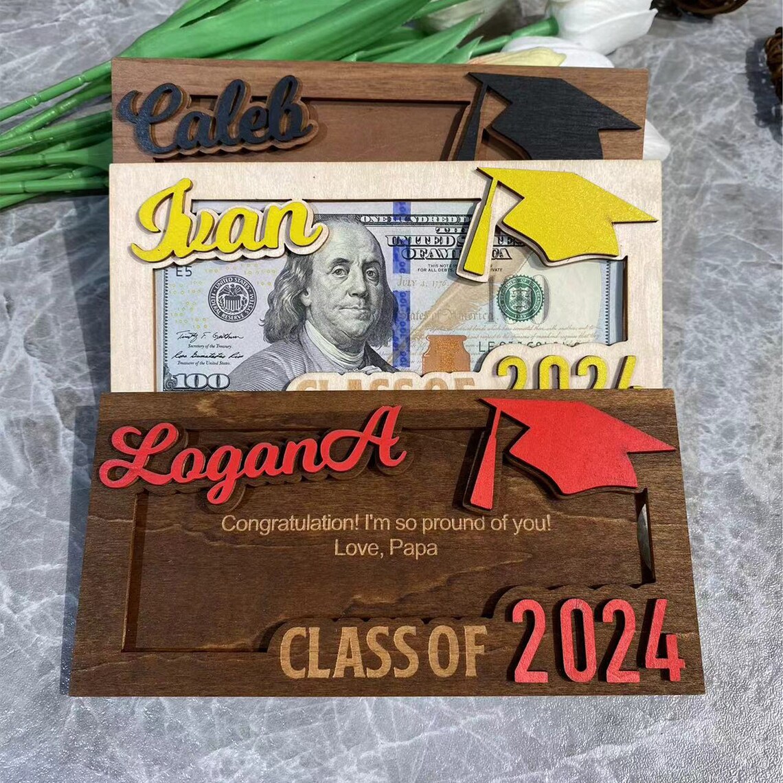 Class of 2024 Gift, Personalized Graduation Money Holder, Graduation ...