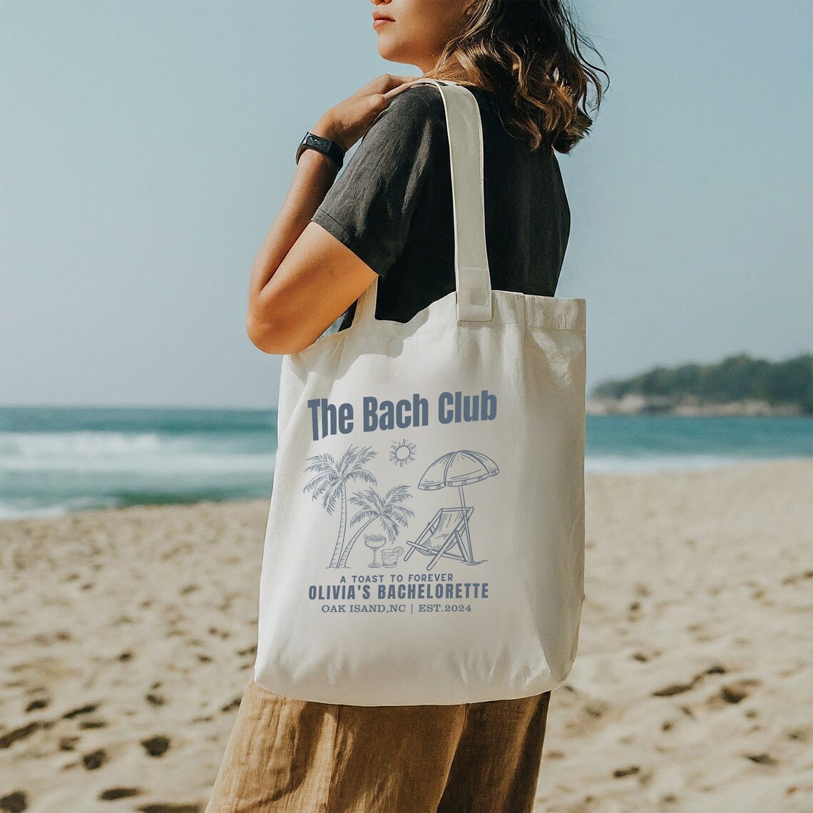 A Toast to Forever Bachelorette Tote for Coastal Bach Party Favor Bag ...