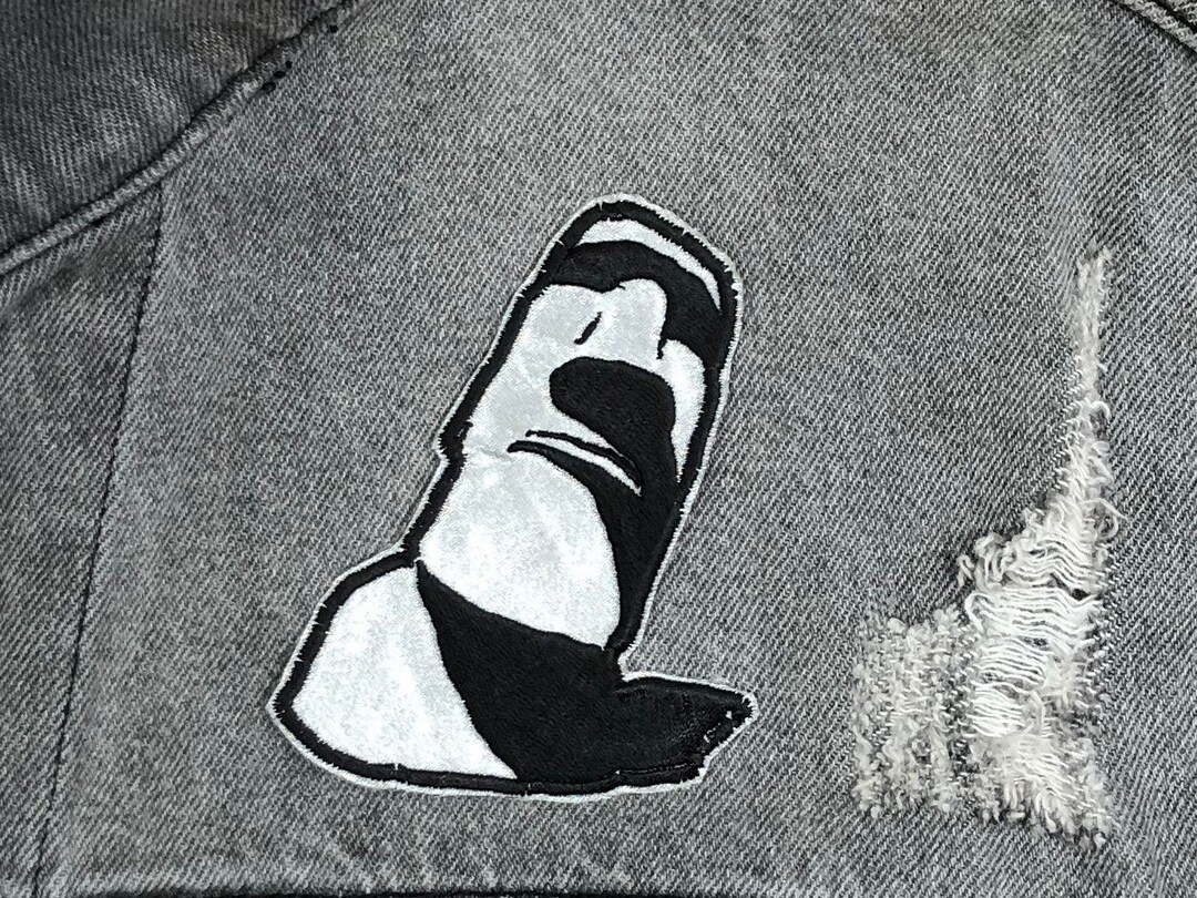 Silver Easter Island Head, Moai Iron on Patch - Etsy