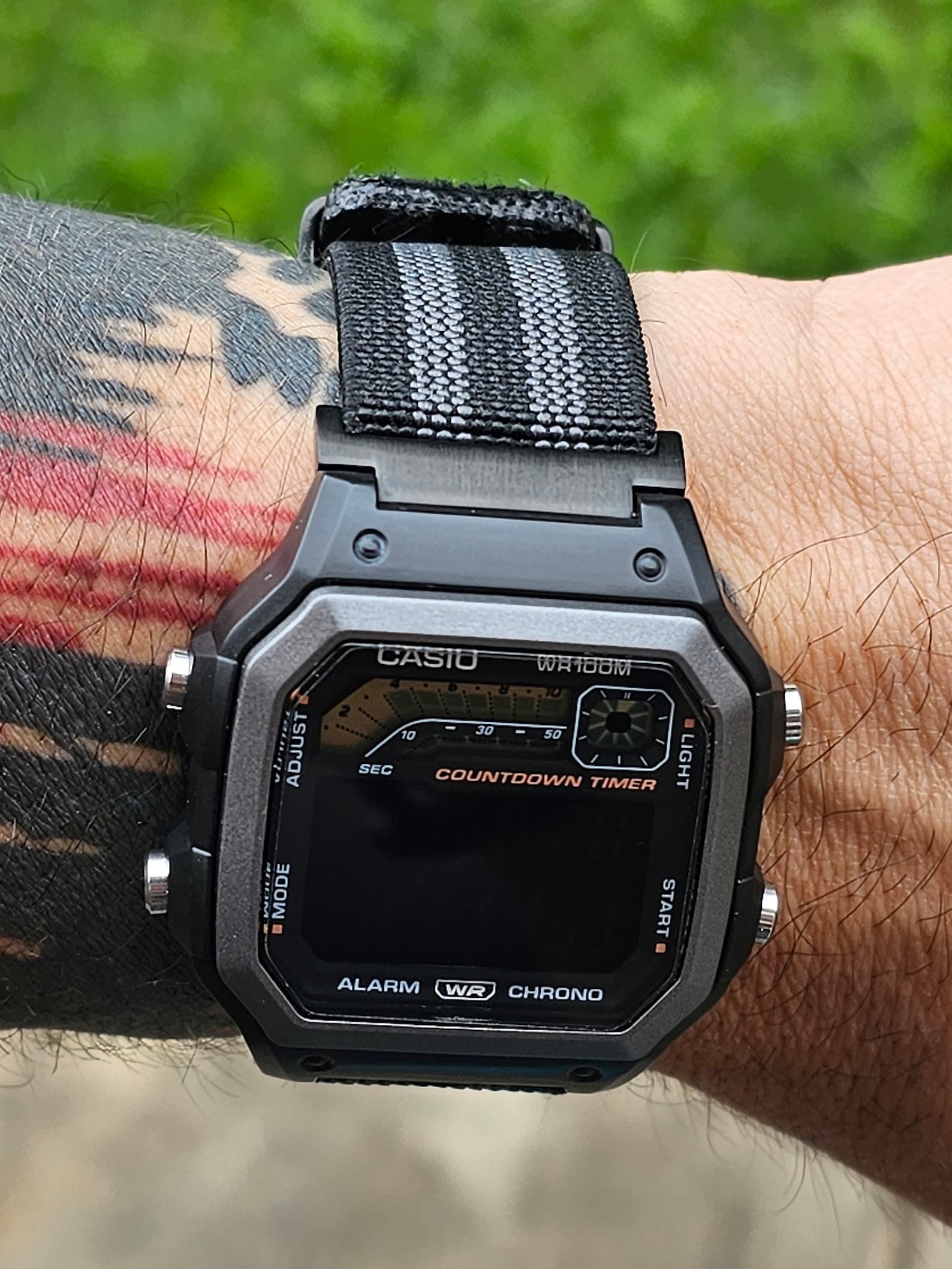 Custom Casio WS-1600 Watch: Hydromod, Negative LCD, Bond Elastic Strap ...